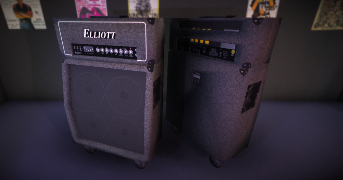 Elliott BB1000 Half Stack Guitar Amp | 3D Electronics | Unity Asset Store
