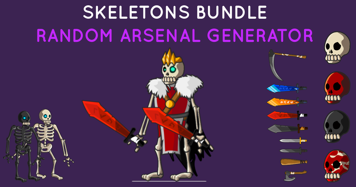 2D Skeleton Bundle : Random Arsenal Generator | 2D Characters | Unity ...