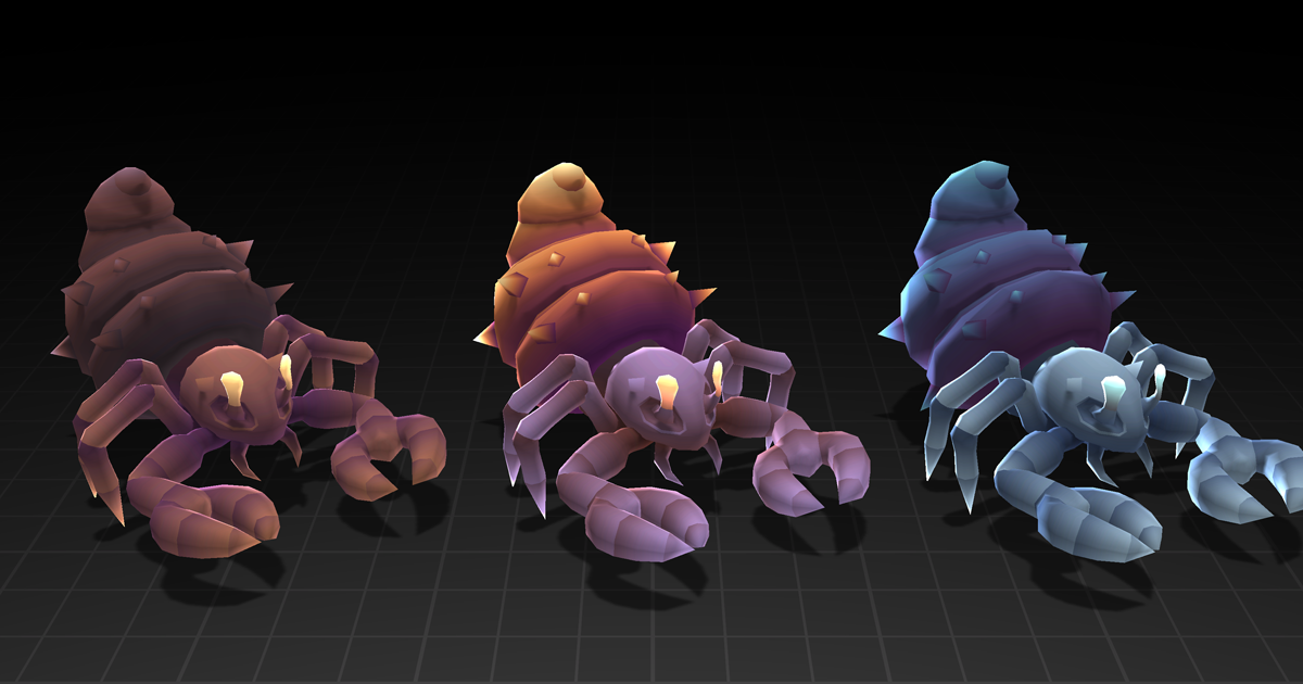 Poly HP - HermitCrab | 3D Creatures | Unity Asset Store