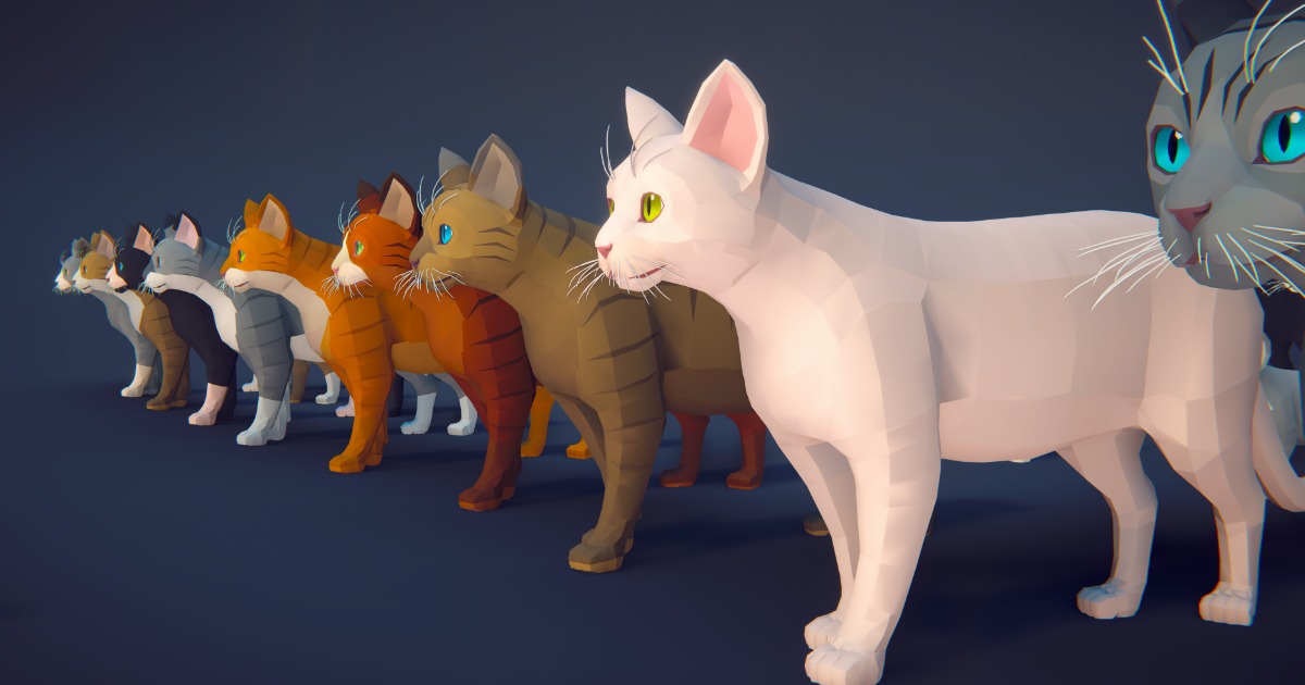 Milo the Cat PolyArt | 3D Animals | Unity Asset Store