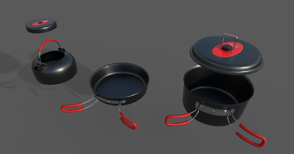 Camping Cookware Pots and Pans | 3D Food | Unity Asset Store
