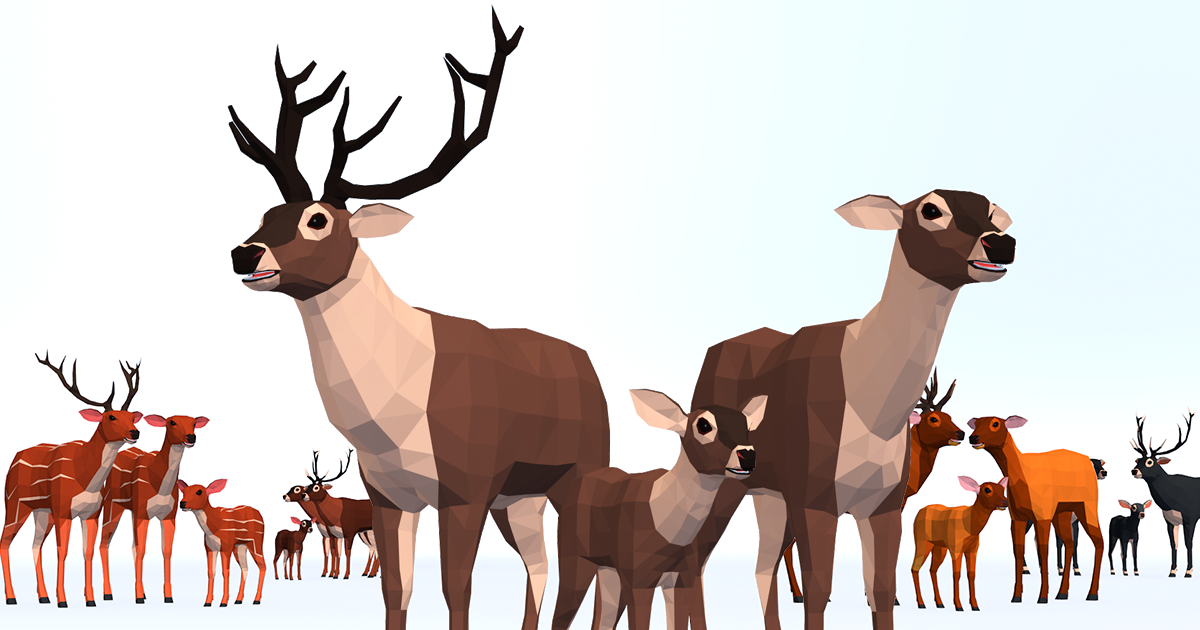 LowPoly Deers pack | 3D Animals | Unity Asset Store