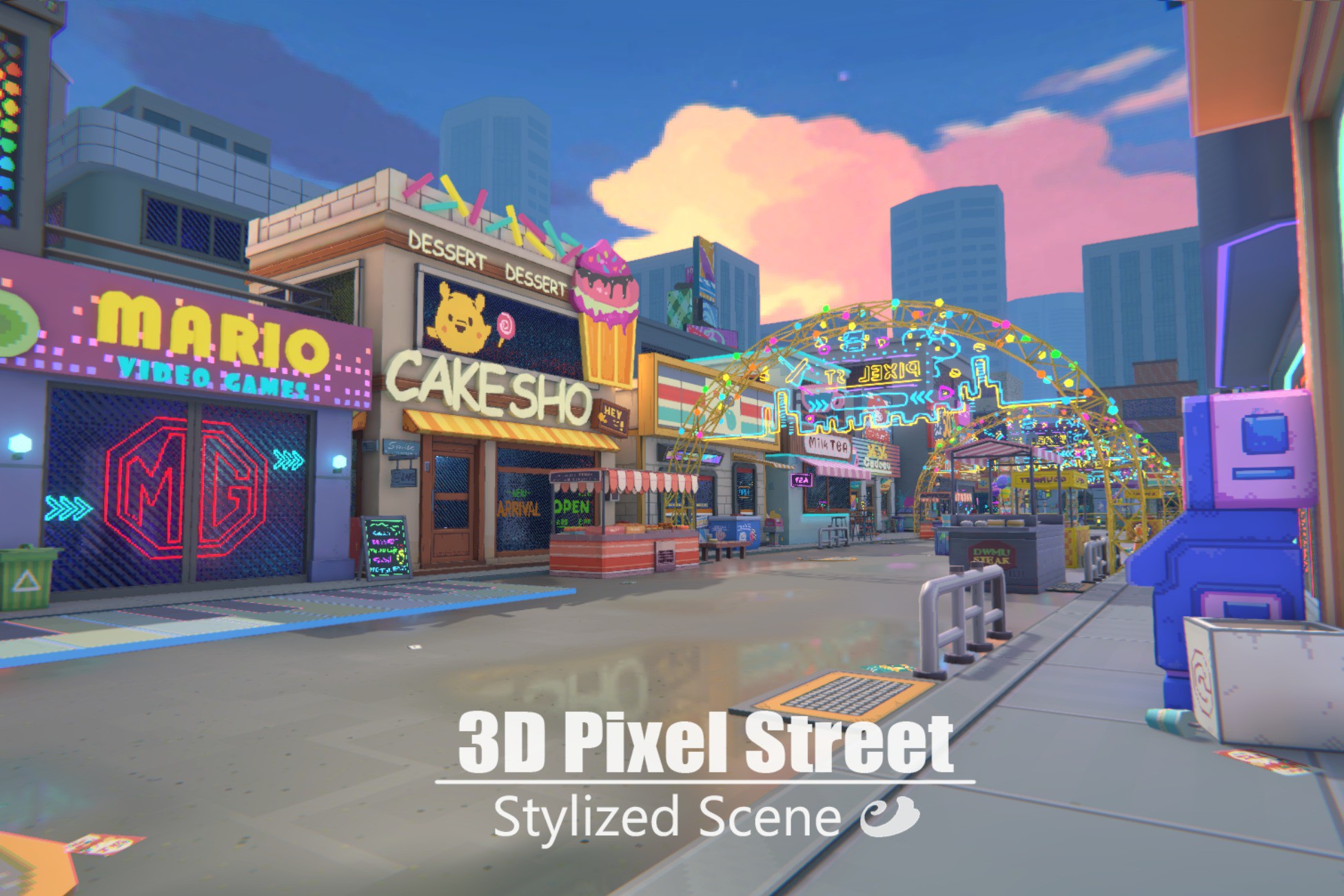 3D Pixel Street | 3D Environments | Unity Asset Store