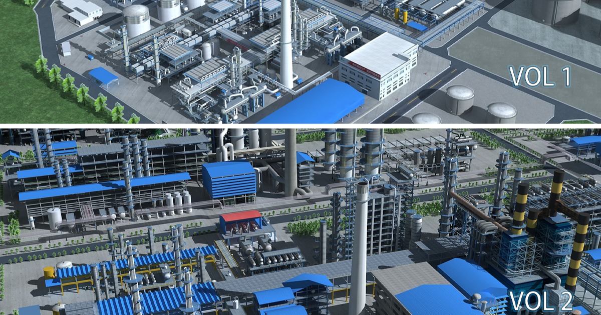 Complete Refinery 2 Packs | 3D Environments | Unity Asset Store