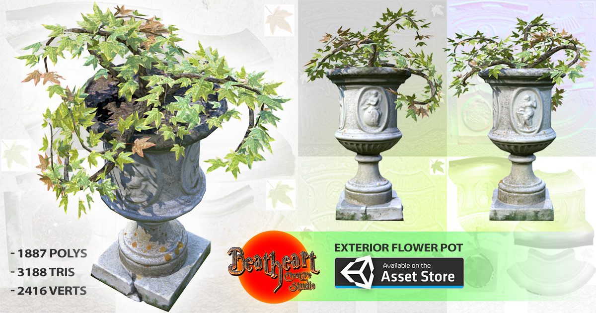 Flower Pot Exterior Decoration | 3D Exterior | Unity Asset Store