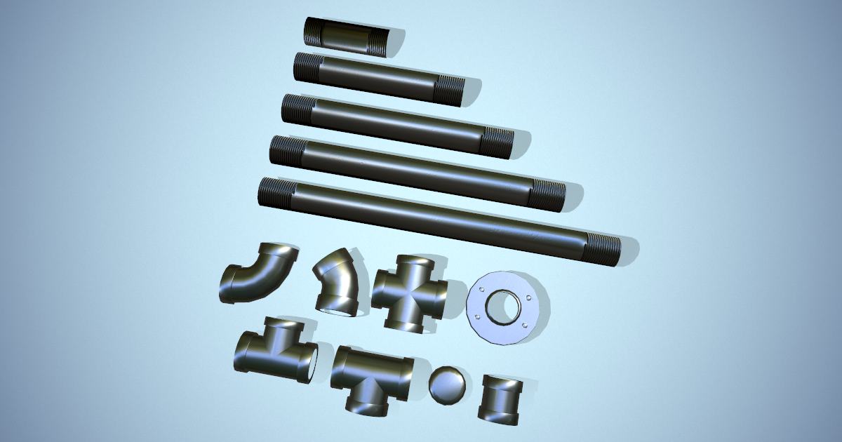 Modular Industrial Pipes Decor | 3D Industrial | Unity Asset Store