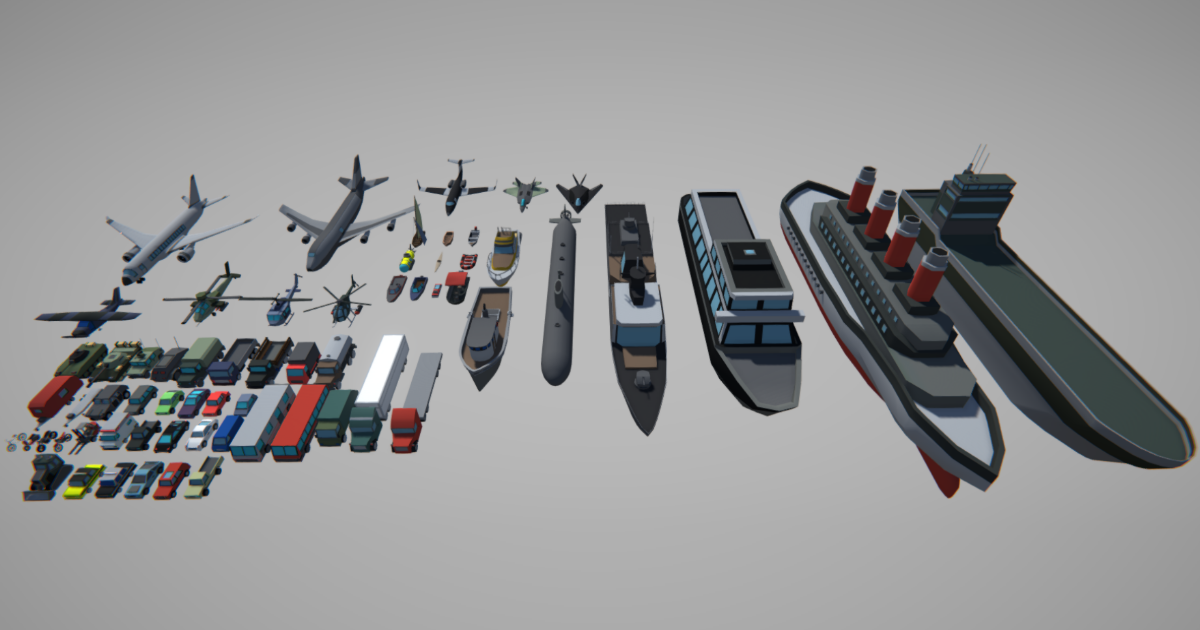 Polygonal Vehicles Asset Package | 3D Vehicles | Unity Asset Store