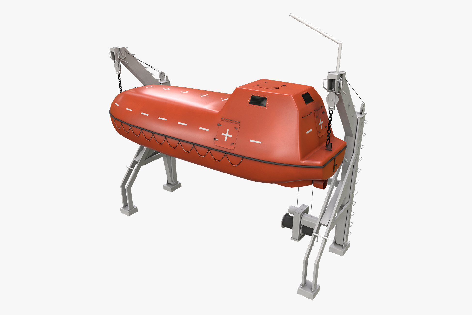 Ship Deck Davit With Rescue Boat (100) | 3D Sea | Unity Asset Store