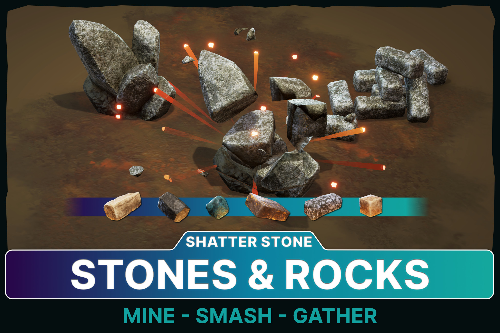 Shatter Stone: Stones & Rocks Resource Pack | 3D Props | Unity Asset Store