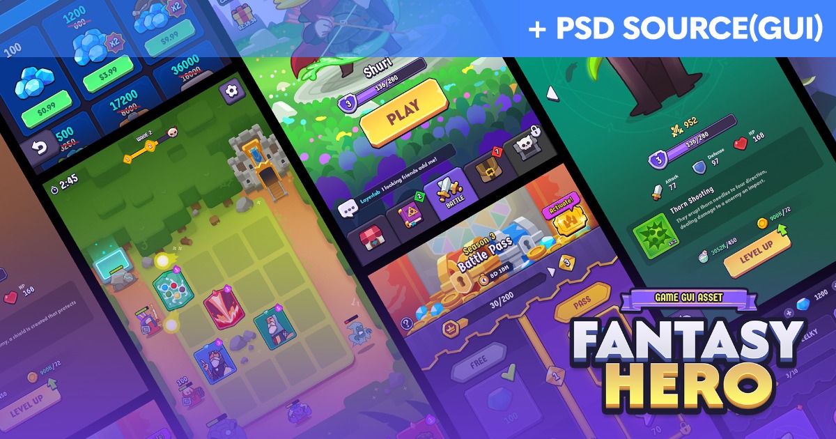 GUI Pro - Fantasy Hero(+PSD) | 2D GUI | Unity Asset Store
