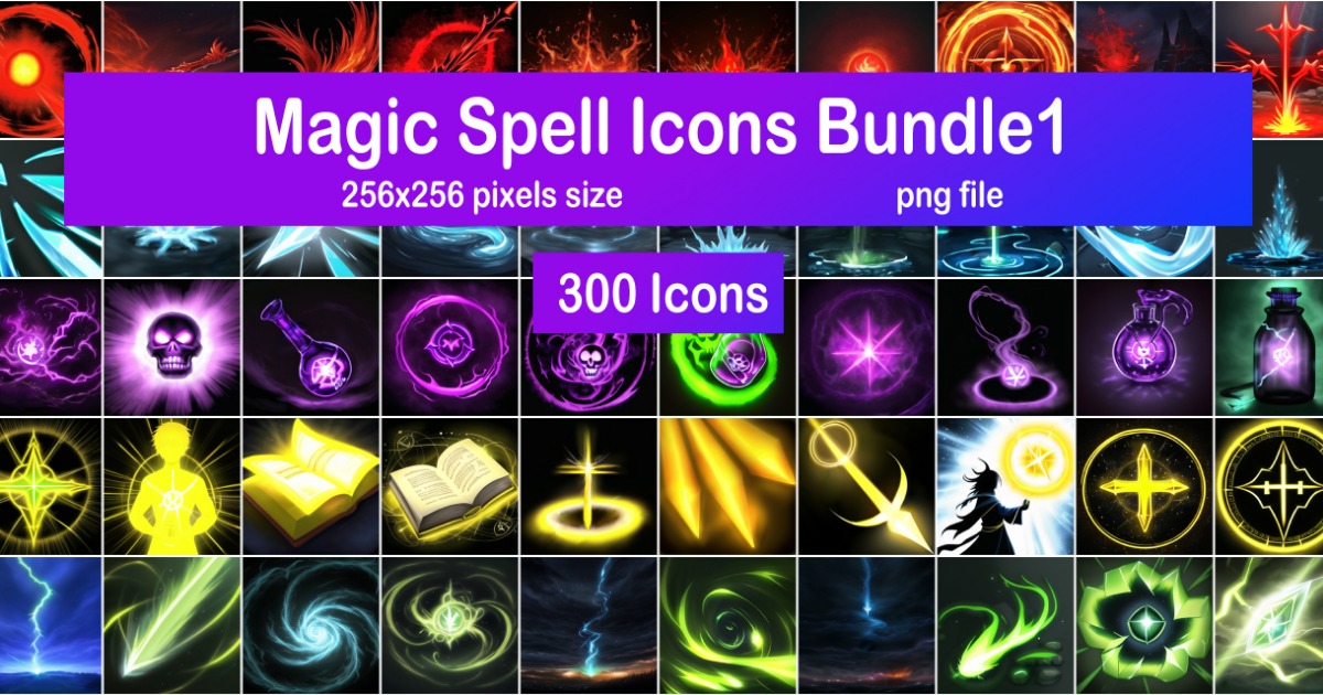 Magic Spell Icons Bundle1 | 2D アイコン | Unity Asset Store