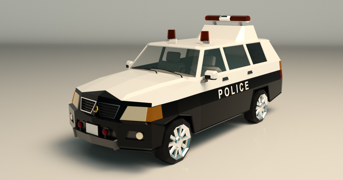 Low Poly Police Van 07 | 3D Land | Unity Asset Store