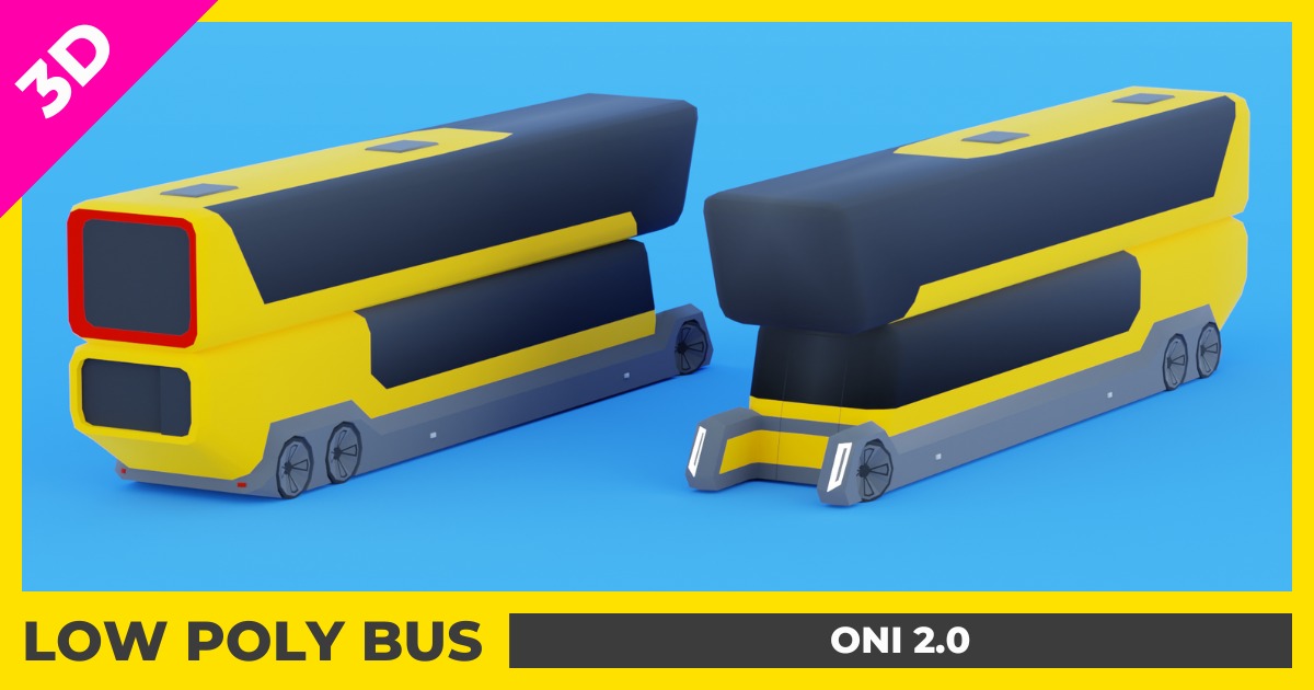 Low Poly Bus - Oni 2.0 | 3D Land | Unity Asset Store