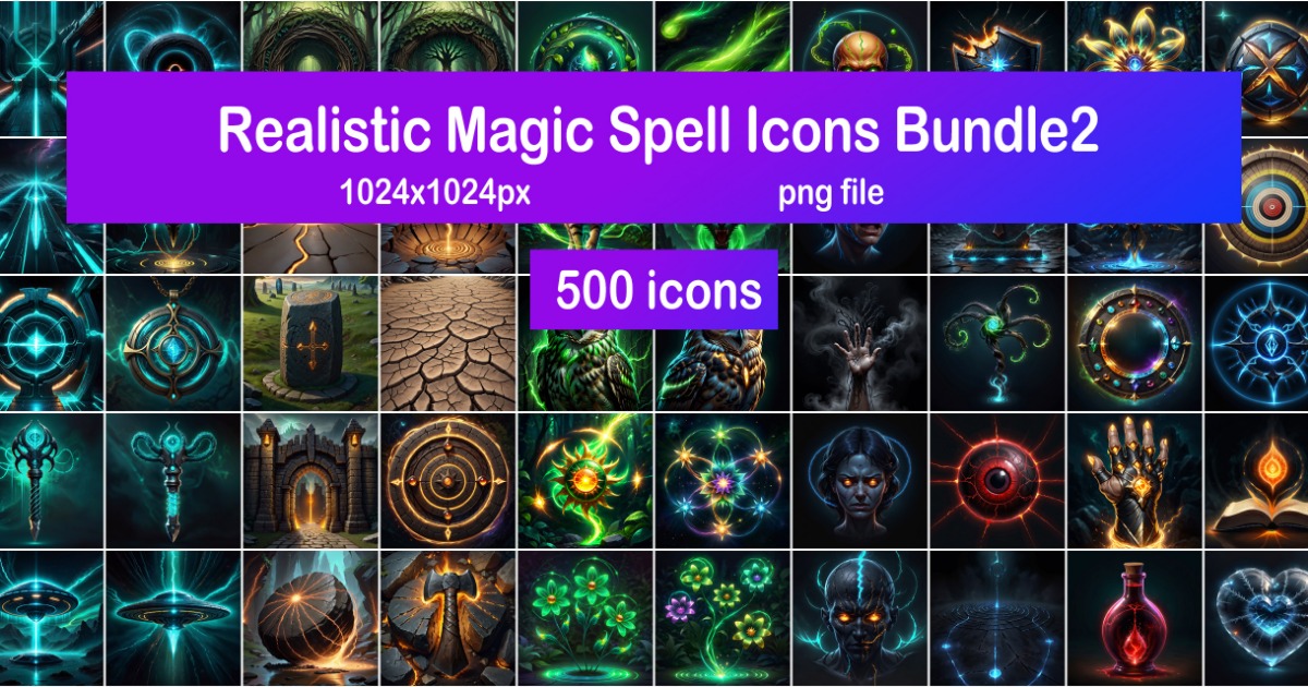 Realistic Magic Spell Icons Bundle2 | 2D Icons | Unity Asset Store