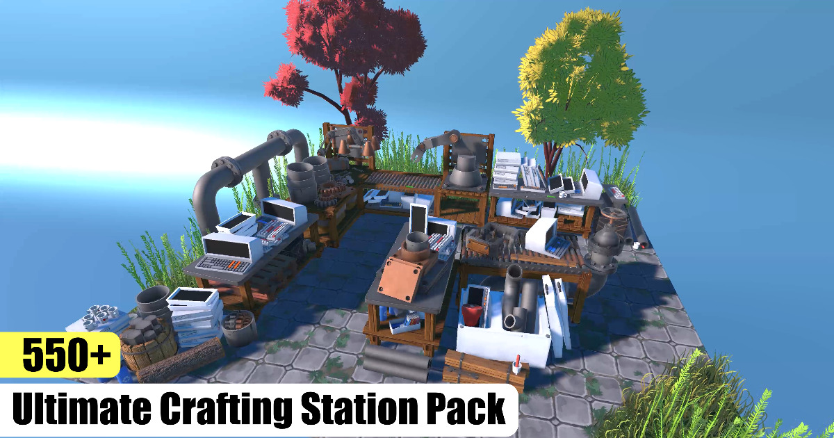 Ultimate Crafting Stations Pack - Stylized - Low Poly - 100% Modular | 3D Props | Unity Asset Store
