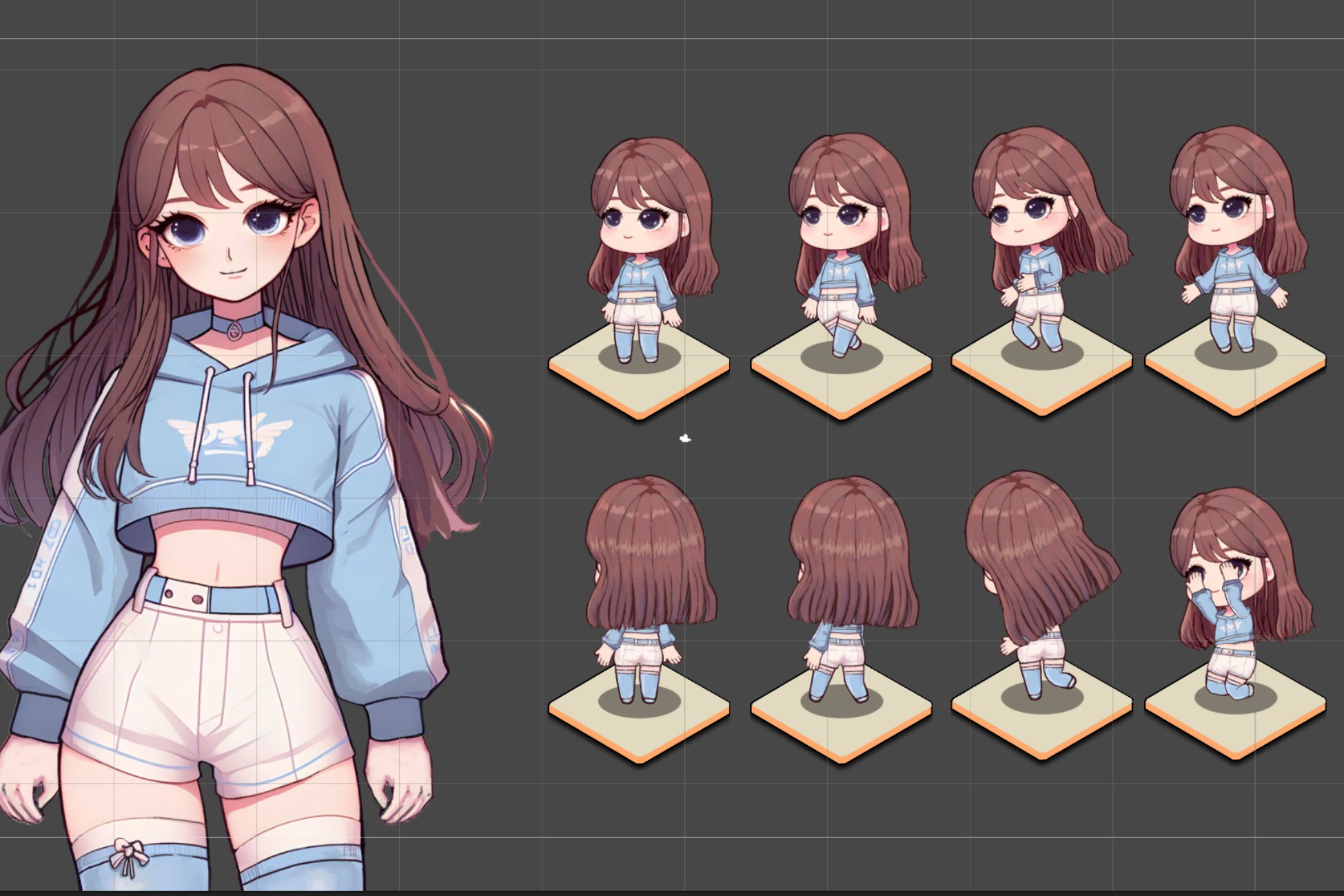 [FW]2D Animated Cute Girl Full & SD Character | 2D Characters | Unity Asset Store