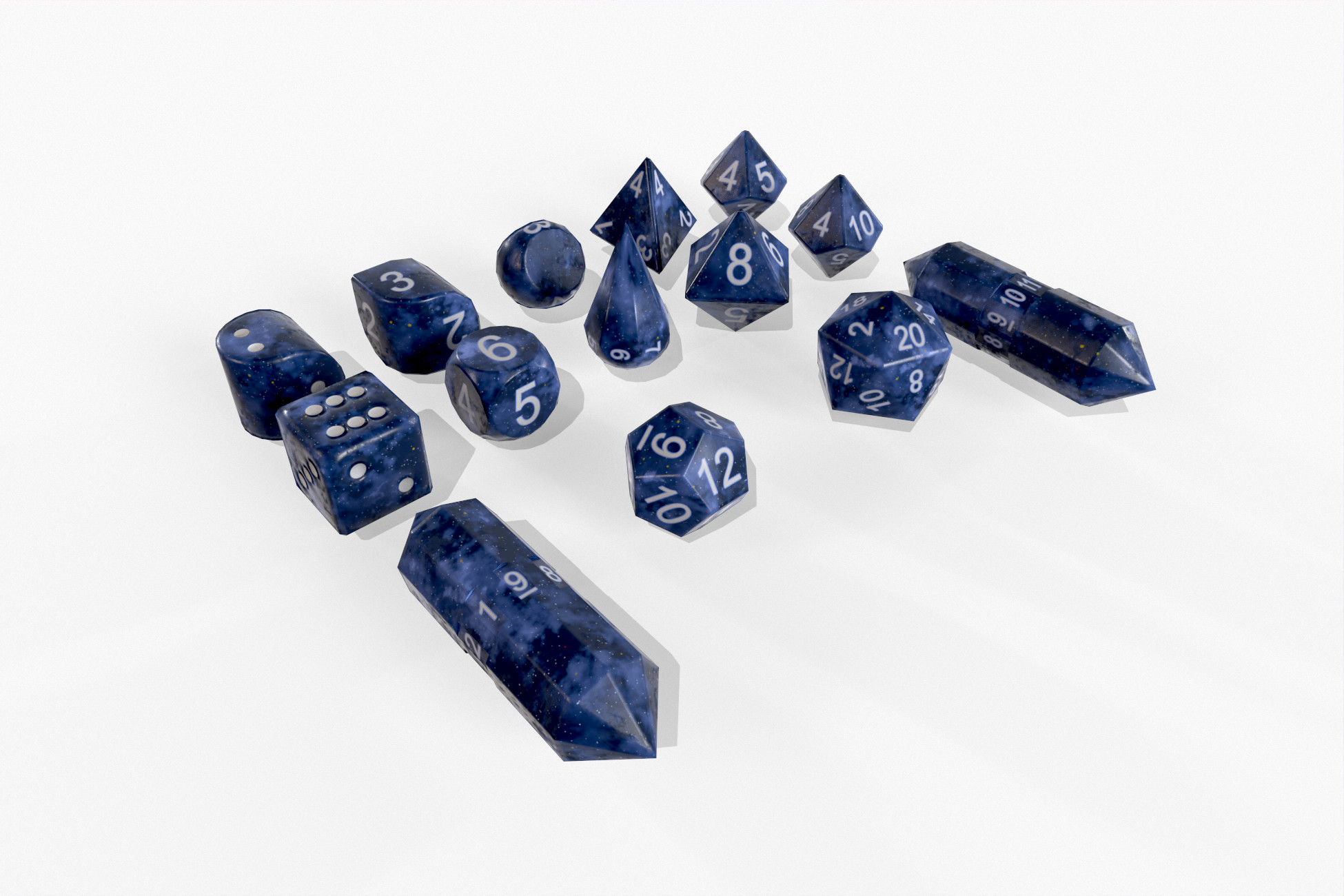Customizable Dice Set (D2-D20) – Space-Themed | 3D Props | Unity Asset Store