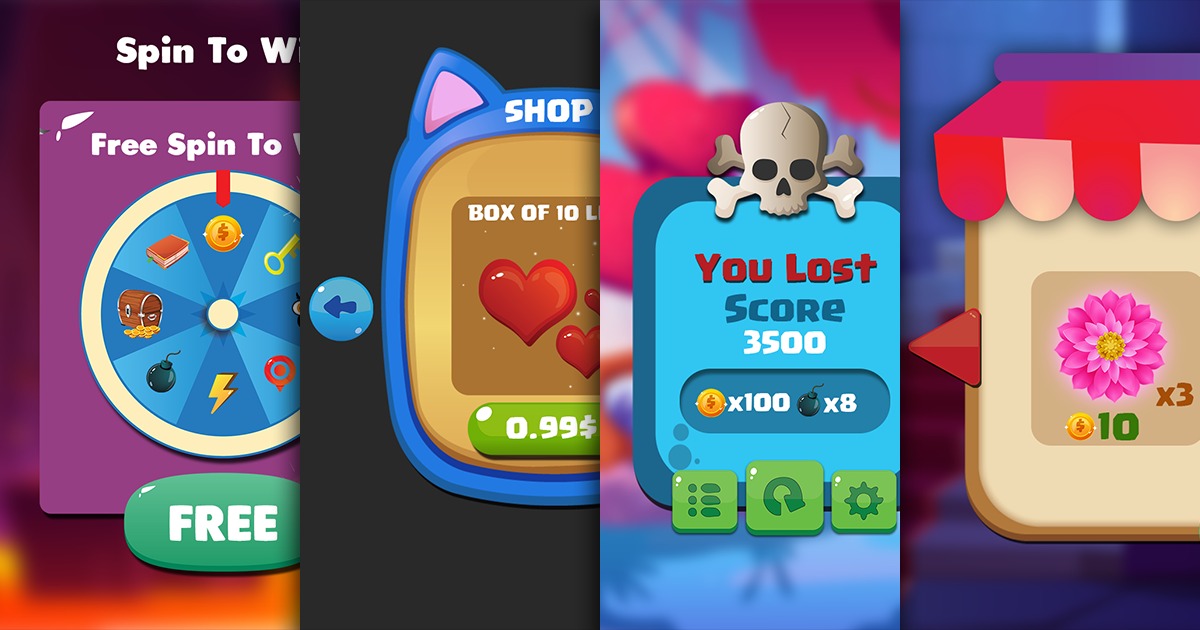 Combo of Awesome Game UI Pack, Button Pack and Icon pack from - 12 to 18 | 2D Icons | Unity ...