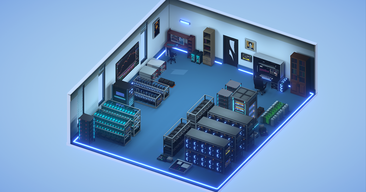 Crypto Mining Farm Pack | 3D Interior | Unity Asset Store
