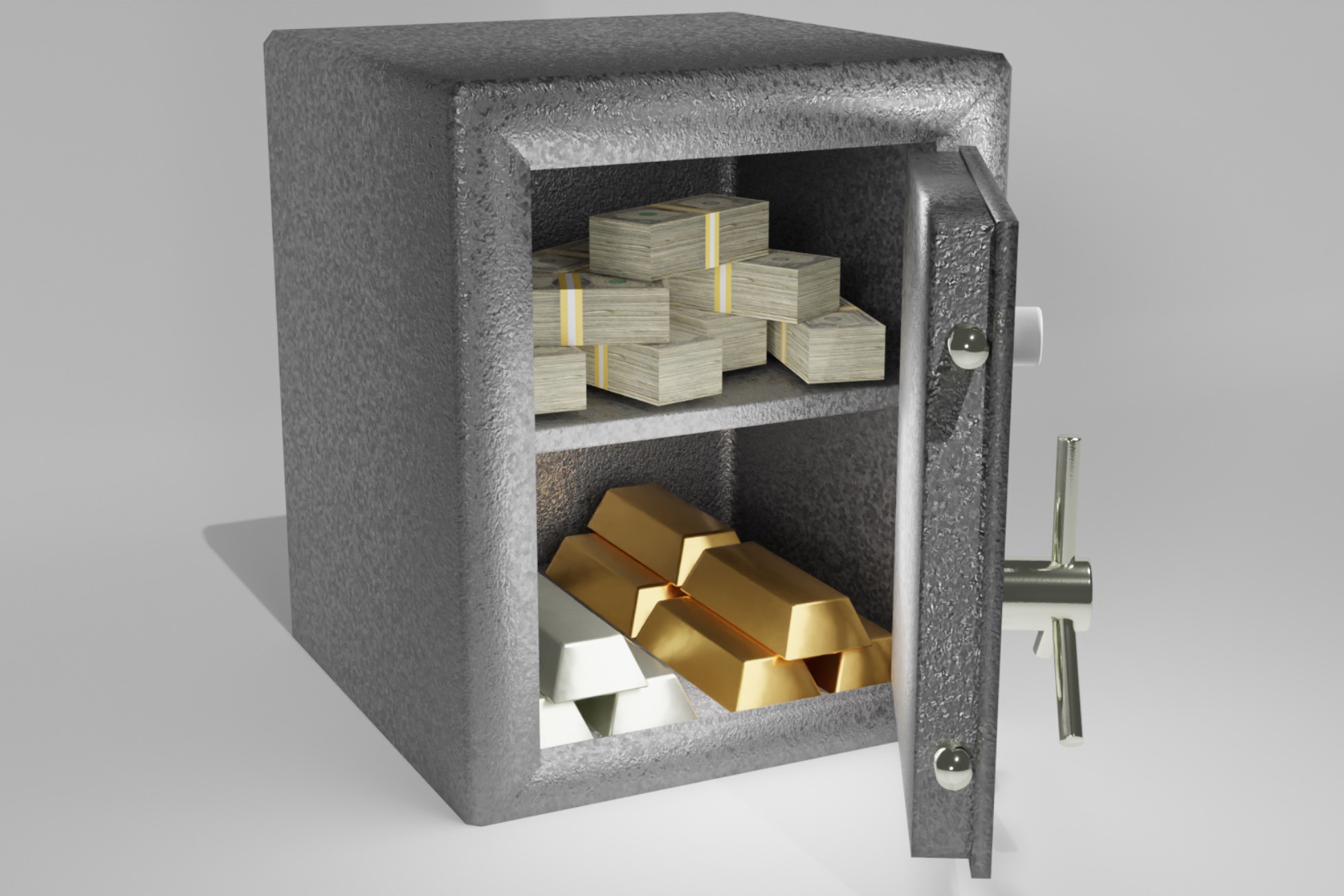 Safe (With Money, Gold, Silver) | 3D Interior | Unity Asset Store