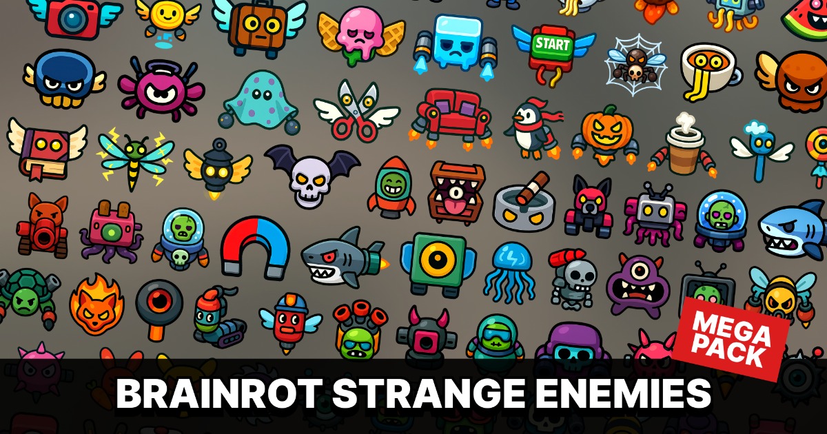 Brainrot Enemies Pack Monster Weird, Creepy and Absurd Opponent ...