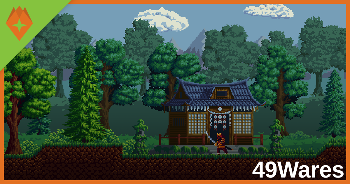 Pixelart Samurai Sideview Tileset - #2 - Mountain Forest | 2D | Unity ...