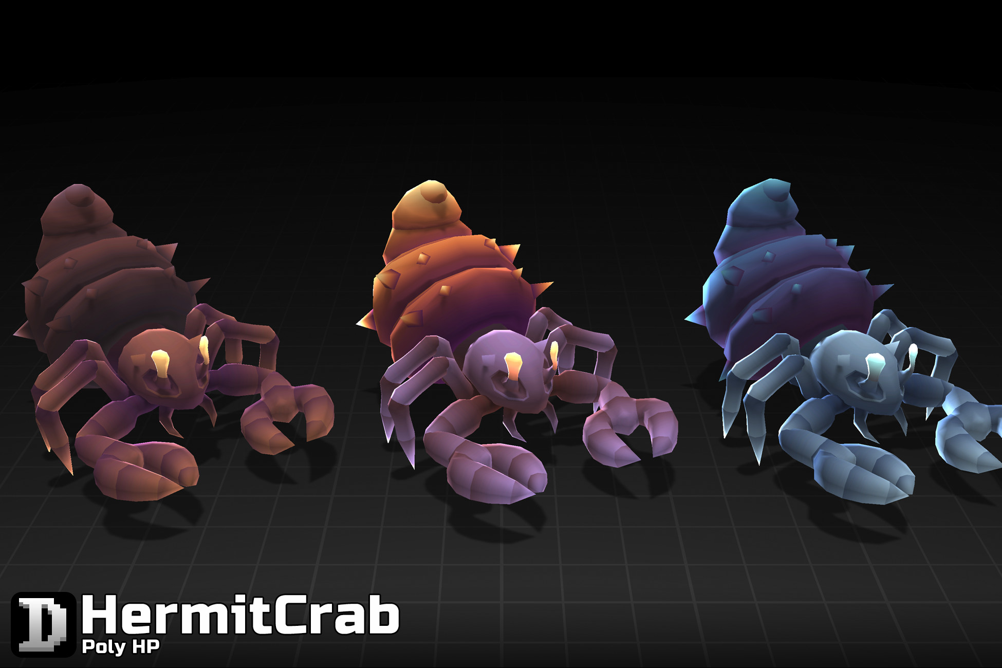 Poly HP - HermitCrab | 3D Creatures | Unity Asset Store