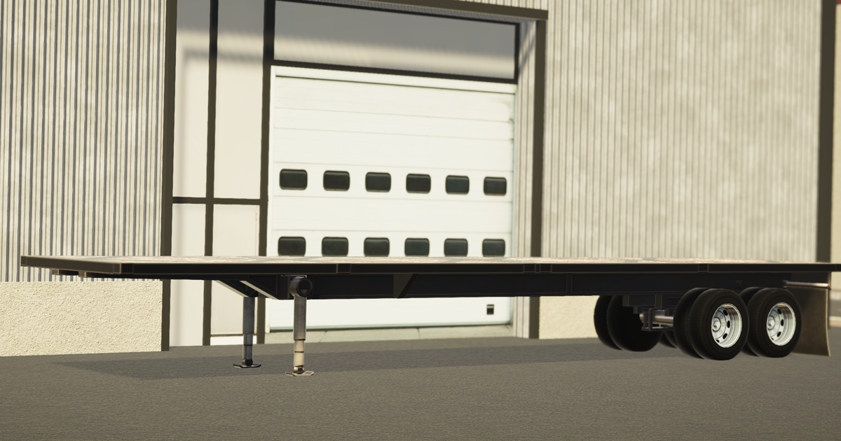 Semi Truck Trailer 08 - Flatbed v2 | 3D Land | Unity Asset Store