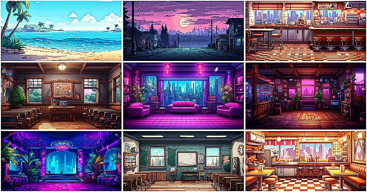 BACKGROUND - Pixel Retro 1 | 2D Environments | Unity Asset Store
