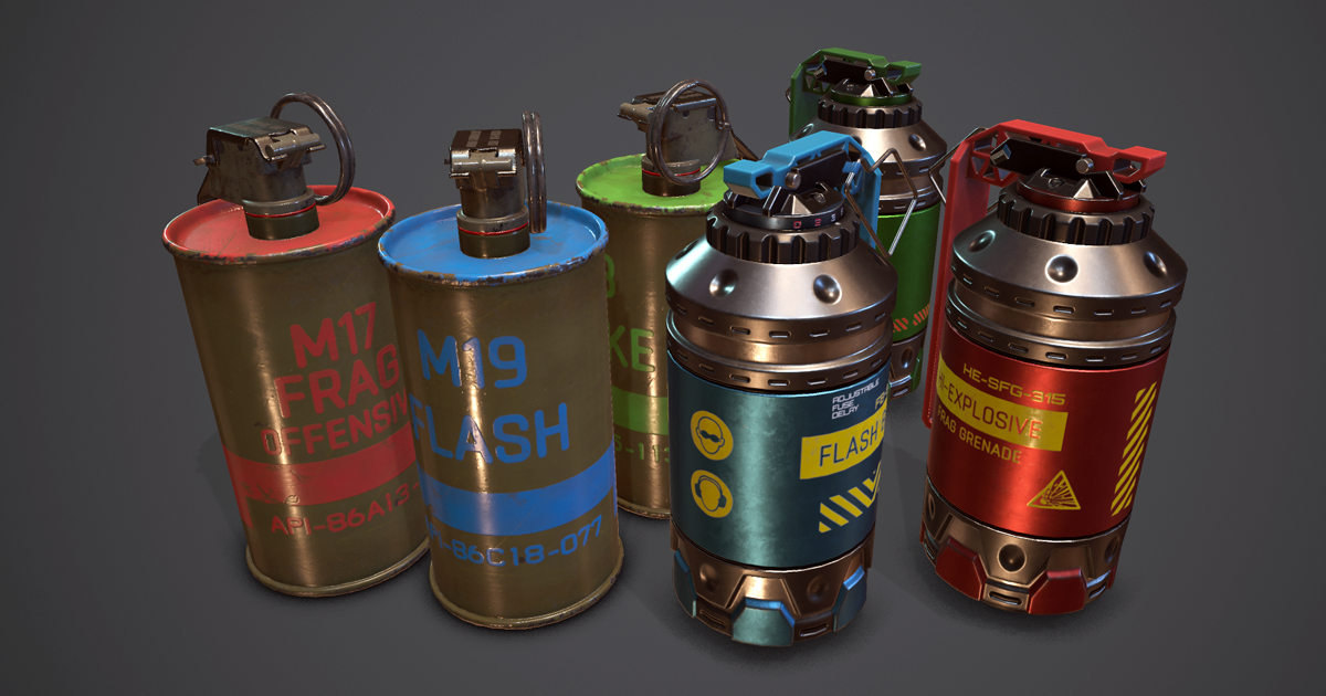 Grenade Pack VR | 3D Weapons | Unity Asset Store