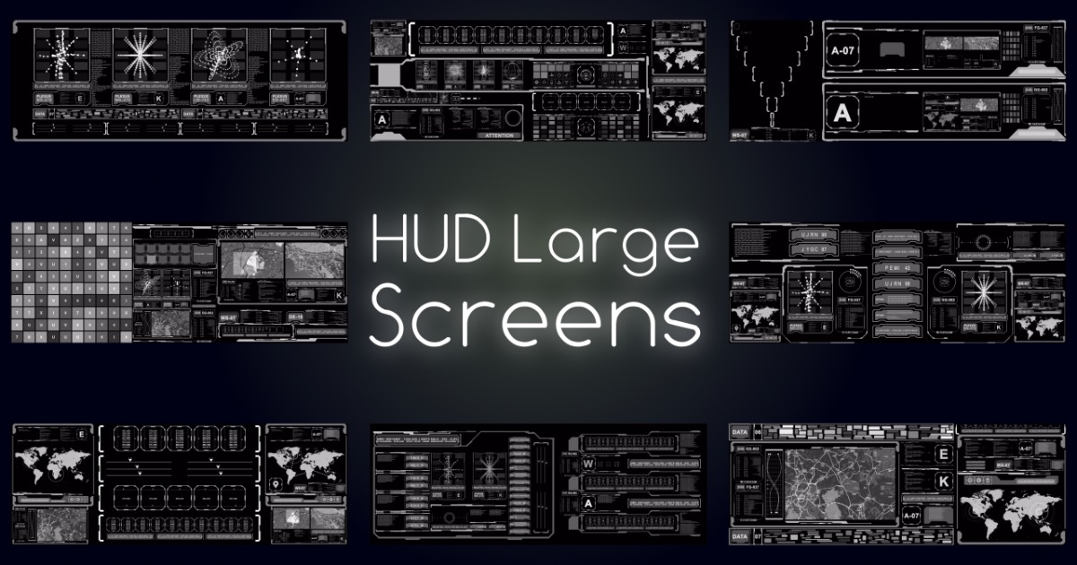 Hud Large Screens 3 | 2D Textures & Materials | Unity Asset Store