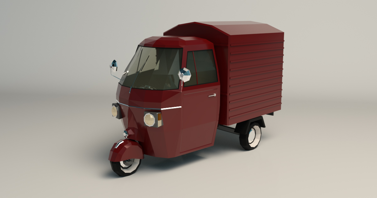 Low Poly Three Wheeled Van | 3D Land | Unity Asset Store