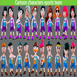 Cartoon characters-sports team