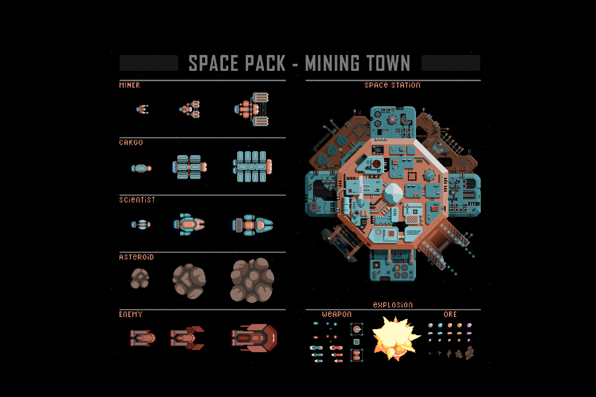 2D Space pack - Mining Town | 2D Environments | Unity Asset Store