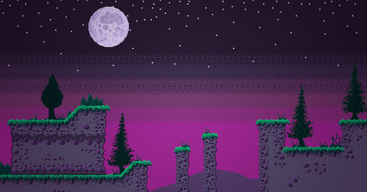 16-Bit Nighttime Terrain | 2D 环境 | Unity Asset Store