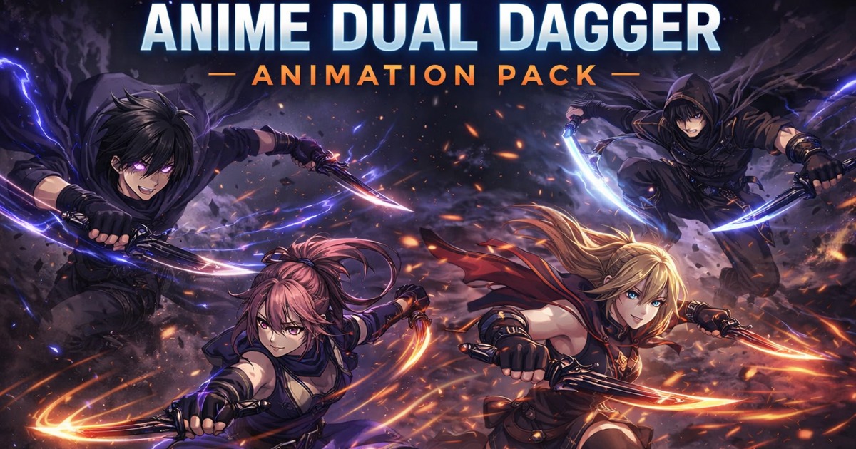 Anime Dual Dagger Animation Pack | 3D Animations | Unity Asset Store