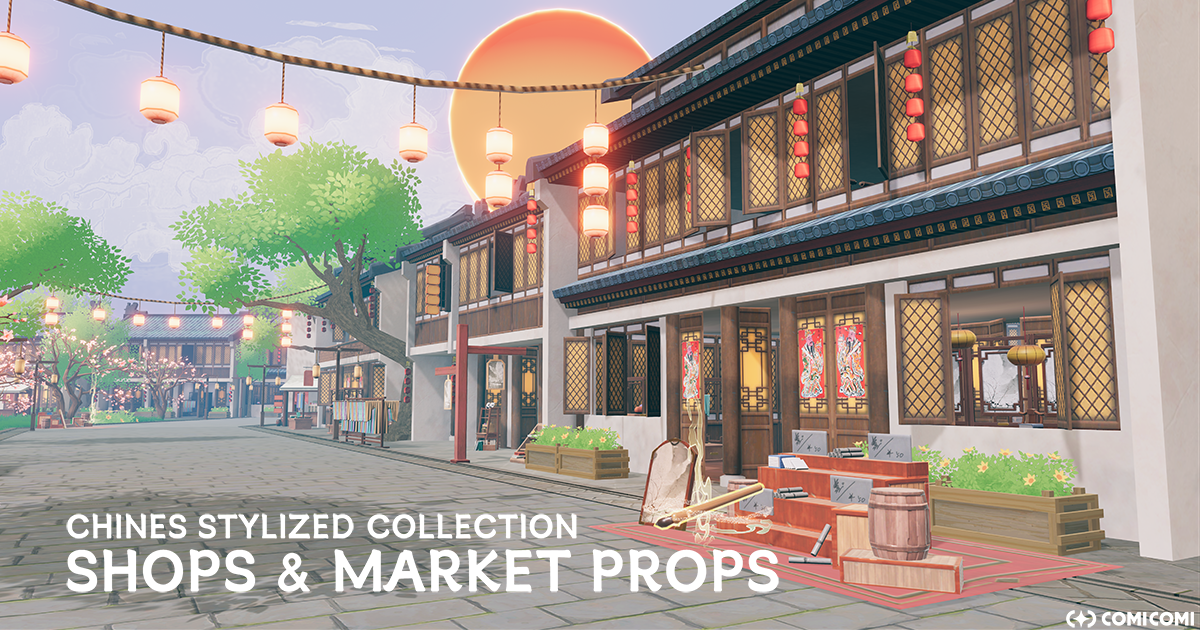 Chinese Stylized Shops and Market Props Collection | 3D Props | Unity ...