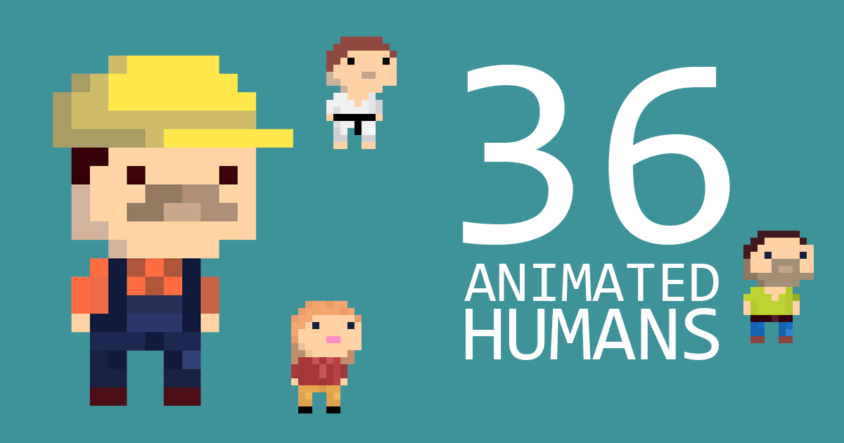 36 Animated Pixel Humans | 2D Characters | Unity Asset Store