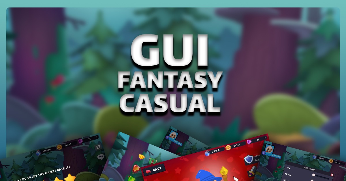 GUI Fantasy | Casual | 2D GUI | Unity Asset Store