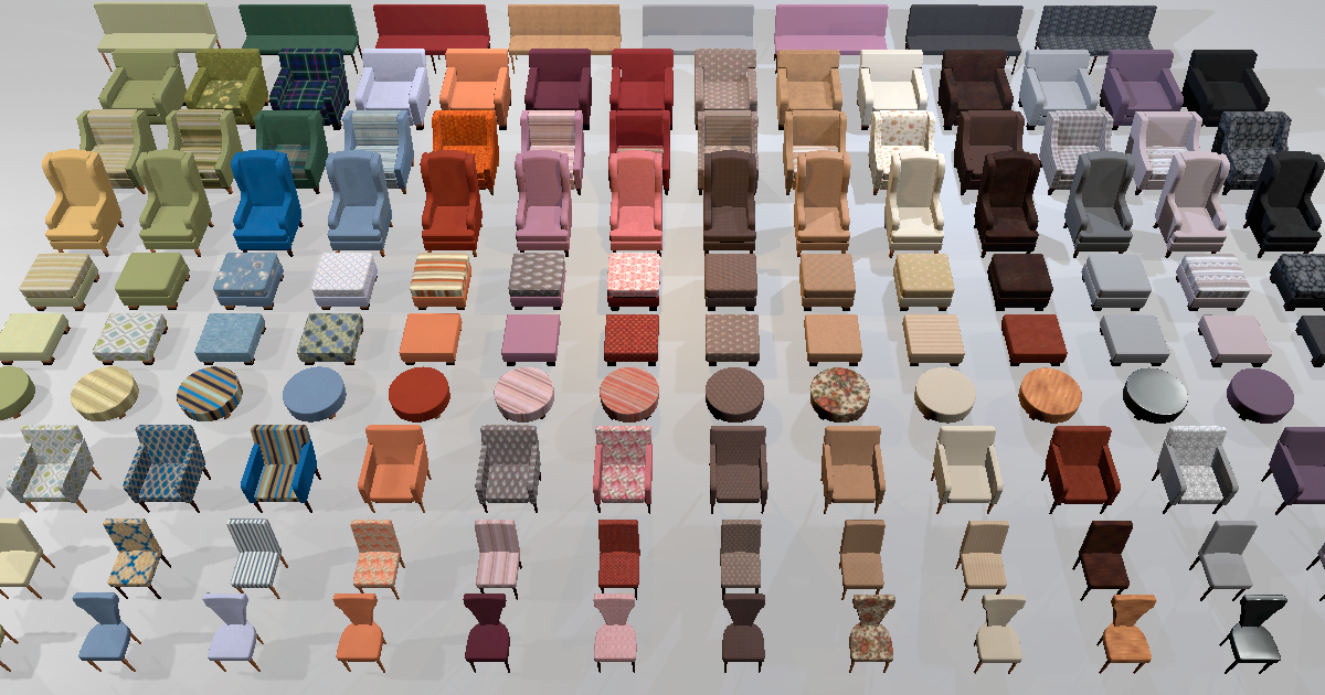 Chairs Pack | 3D Interior | Unity Asset Store