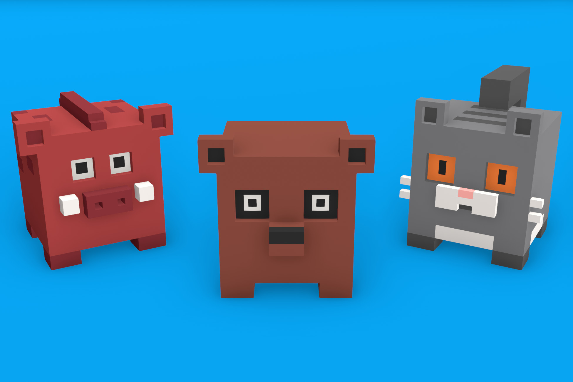 Low Poly Cute Cube Animals | 3D Animals | Unity Asset Store