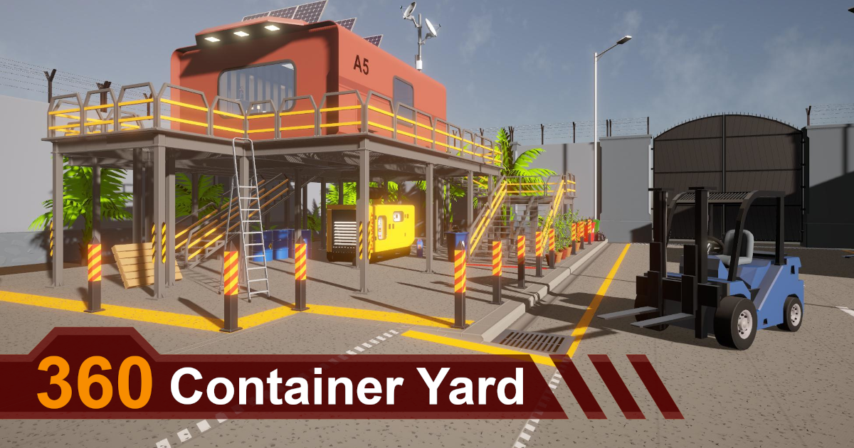 360 Container Yard | 3D Industrial | Unity Asset Store