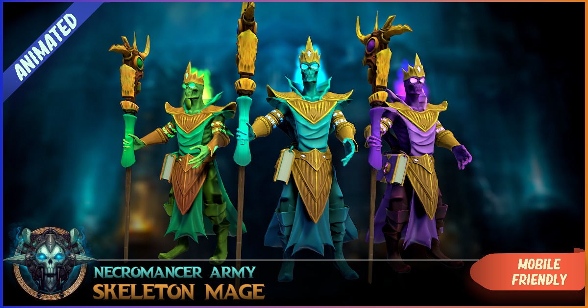 Necromancer Army - Skeleton Mage | Characters | Unity Asset Store