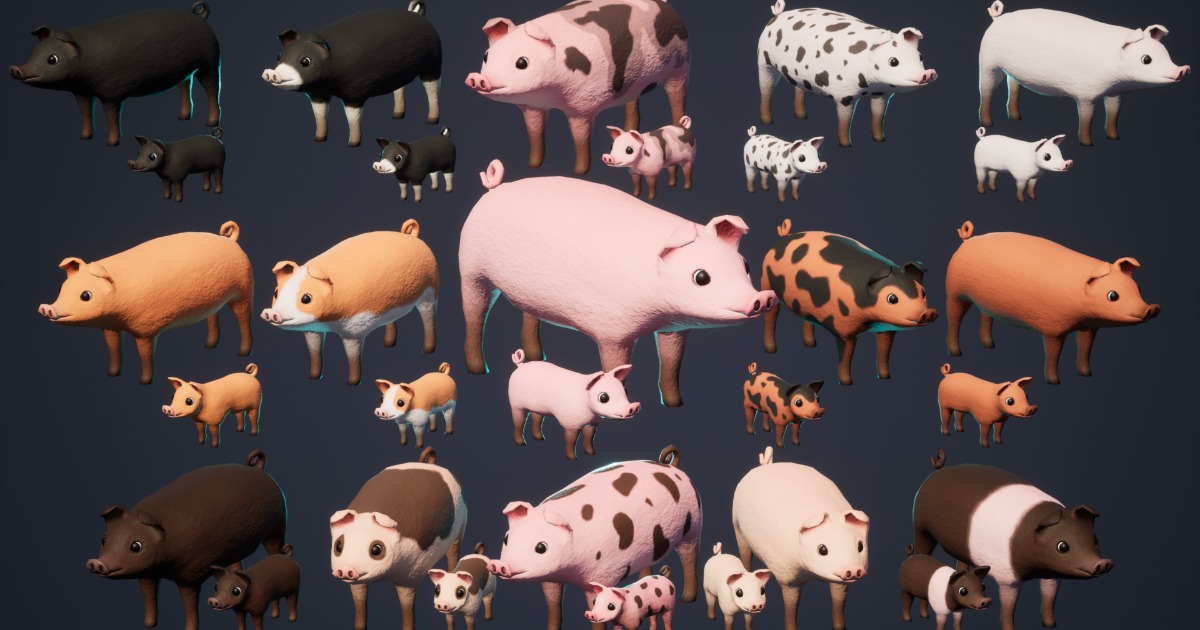 SI - Animated Pig and Piglet | Characters | Unity Asset Store