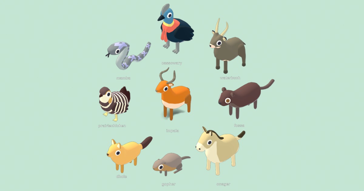Quirky Series - Grassland Animals Vol 2 | 3D Animals | Unity Asset Store