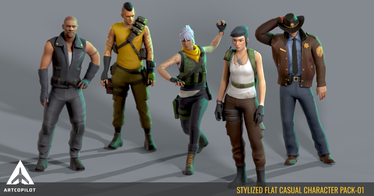 Stylized Survivor Character Pack-01 | 3D Humanoids | Unity Asset Store