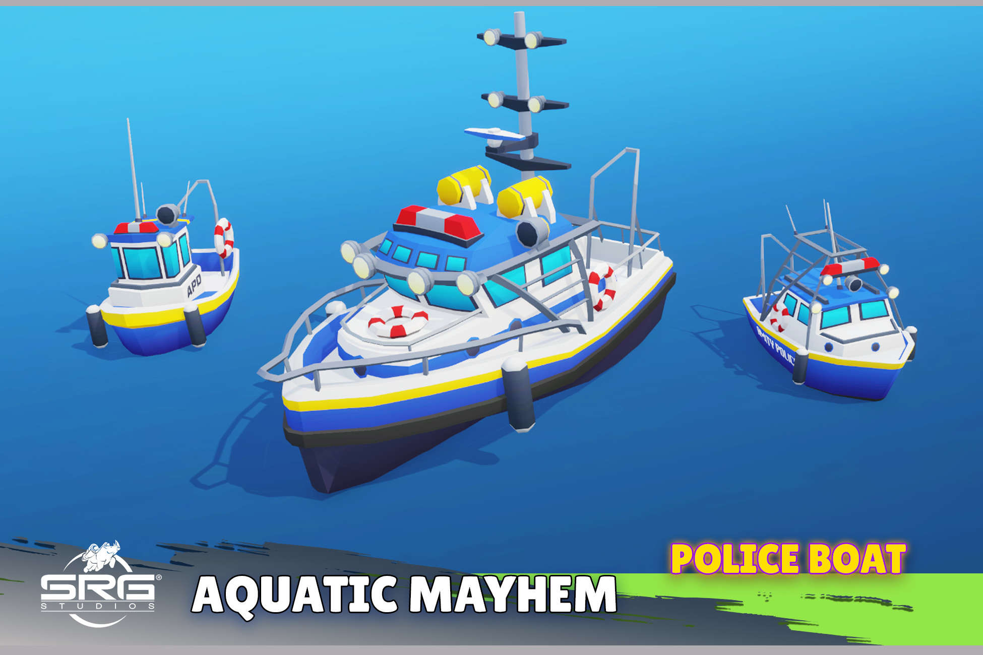 Aquatic Mayhem - Police Boat | 3D Sea | Unity Asset Store