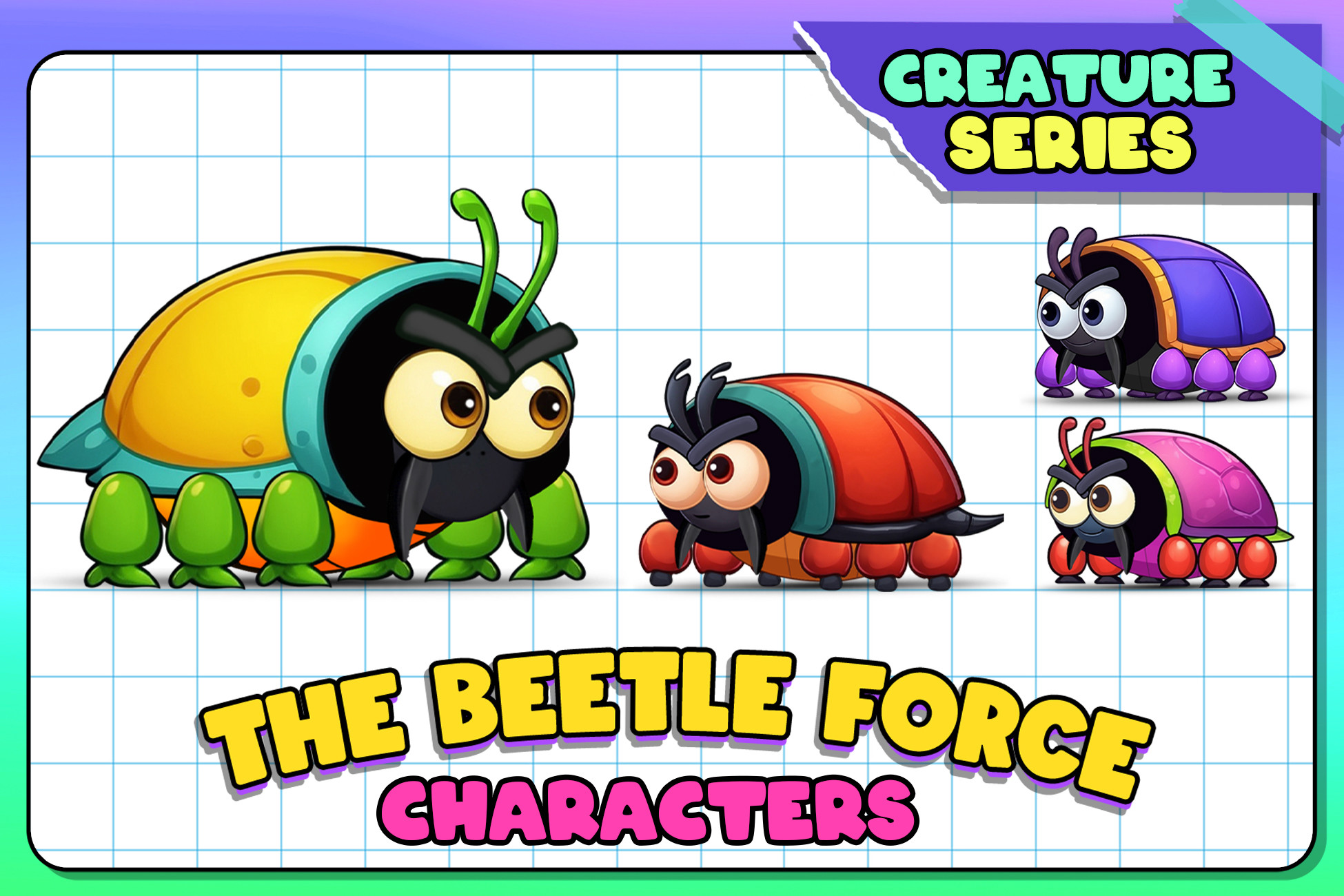 The Beetle Force 2D Animated Character (Creature Series) | 2D ...