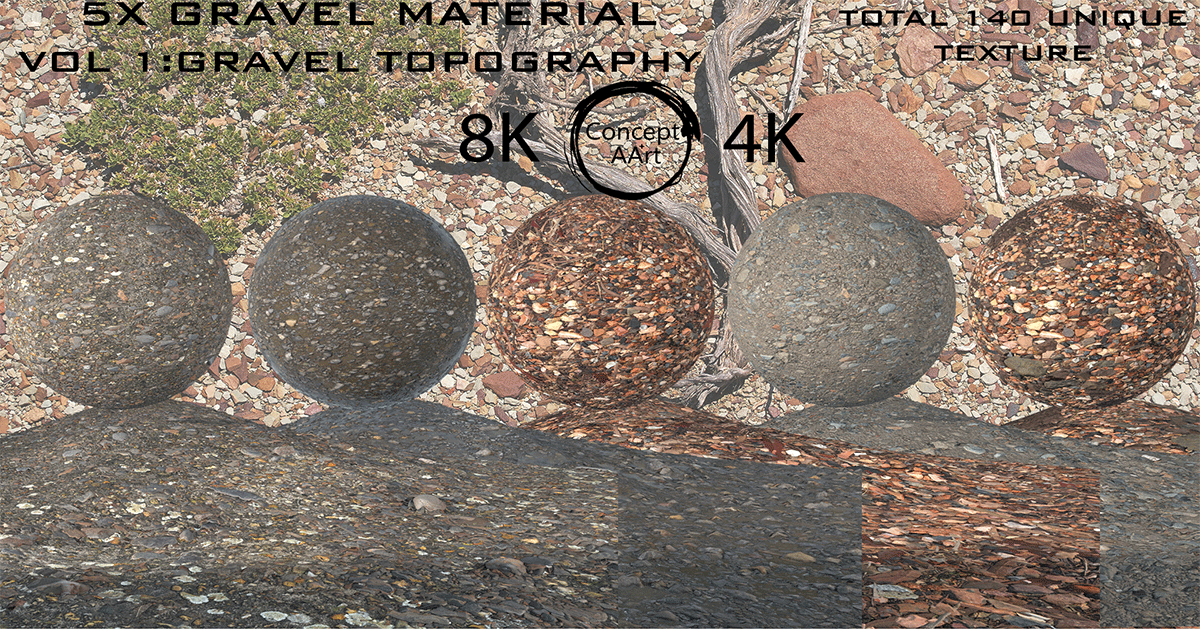 GRAVEL VOL1:GRAVEL TOPOGRAPHY | 2D Textures & Materials | Unity Asset Store