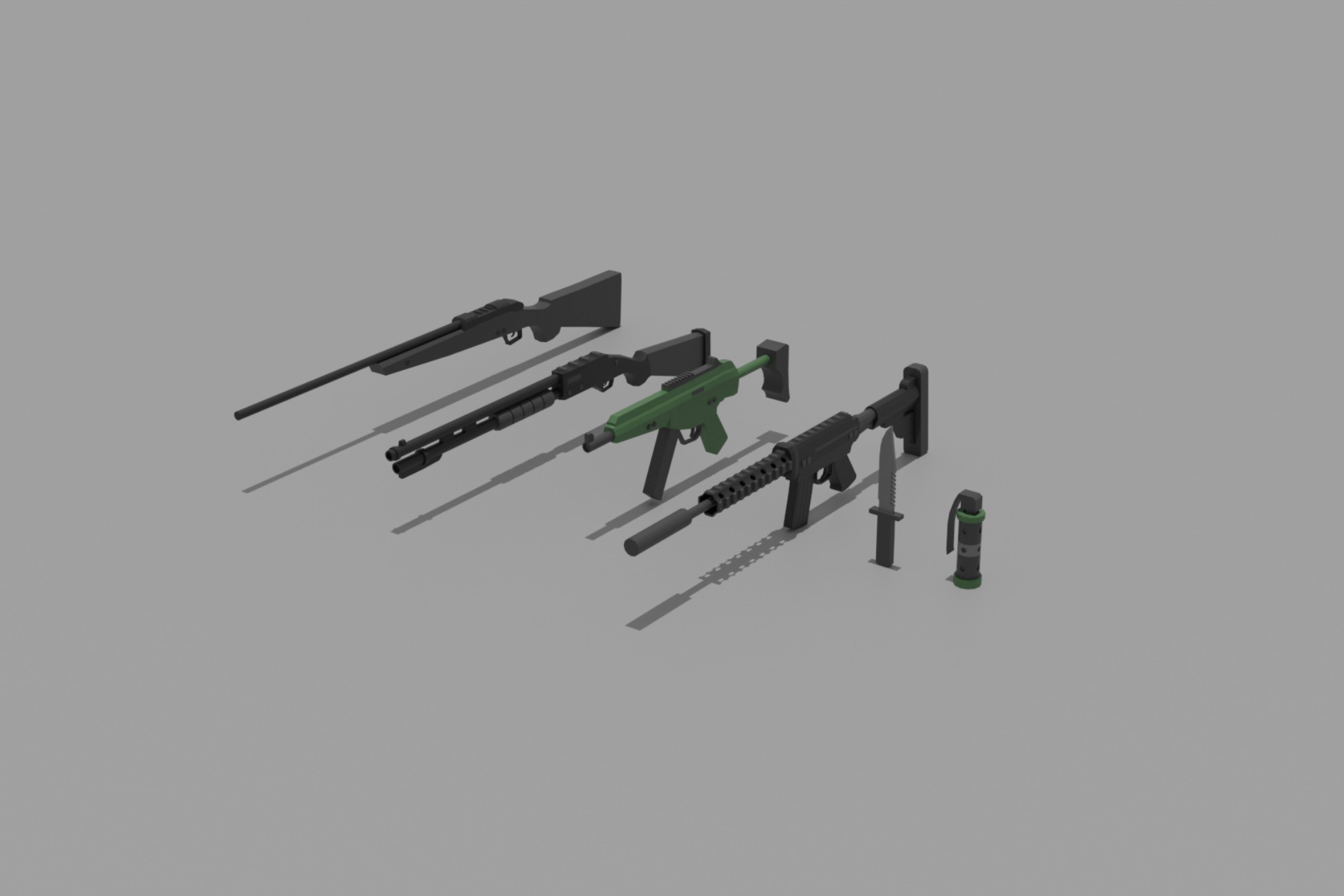 Free Low Poly Weapons by AWBMEGAMES